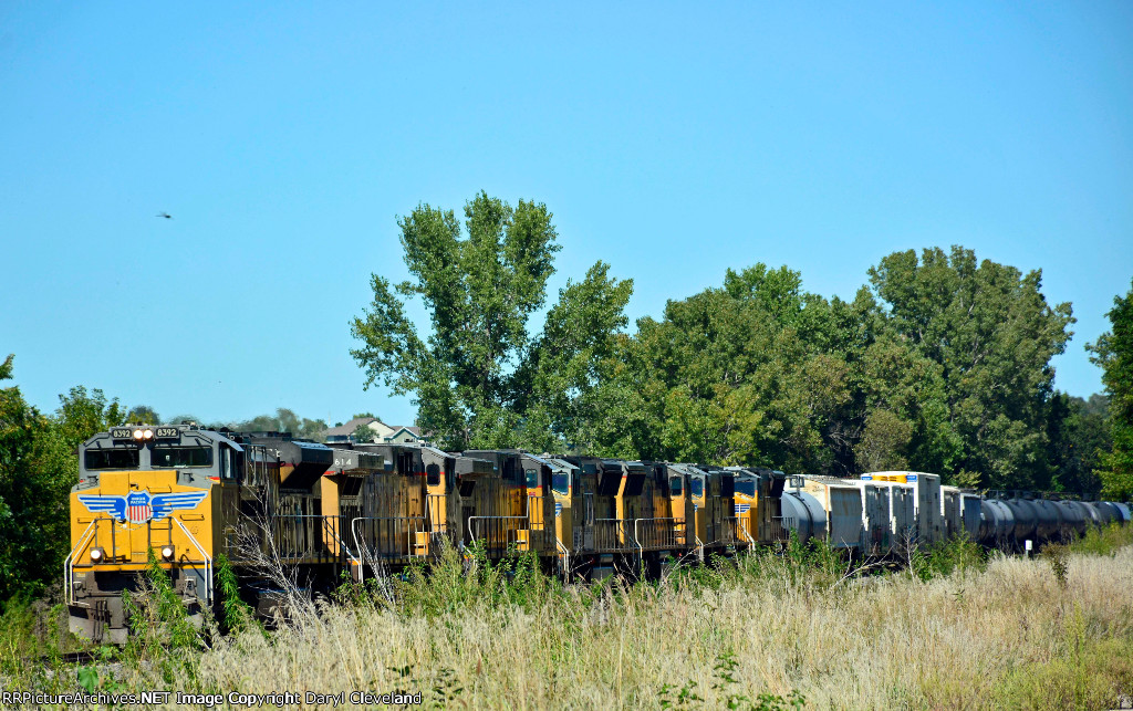 UP 8392 with a bunch of others